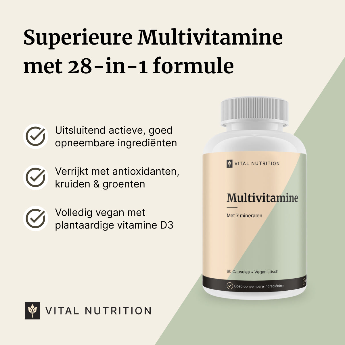 Multivitamine (+ 7 Mineralen) - 90 Capsules | Vital Nutrition
